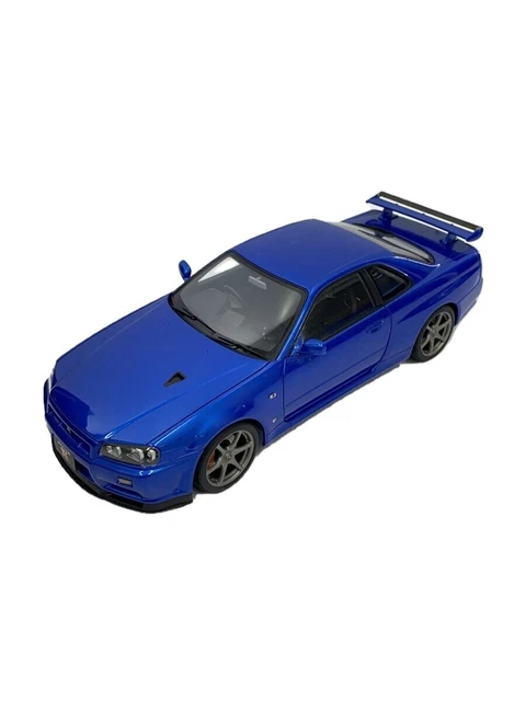 1/18 AUTOART NISSAN Skyline R34 GT-R V-Spec II blau aus Japan ...