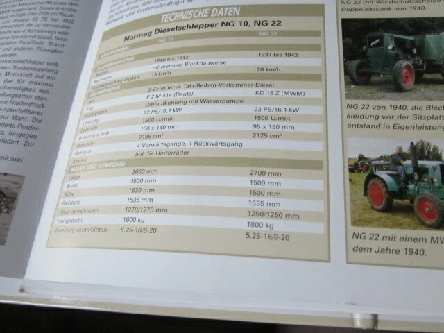 TRAKTOREN DATENBLATT NORMAG 1 Dieselschlepper NG10, NG 22, 1936 EUR 4 ...
