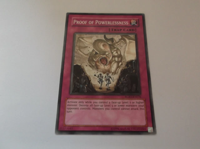 KONAMI YU-GI-OH! &PROOF OF POWERLESSNESS" #Trap Trading Card £0.99 ...