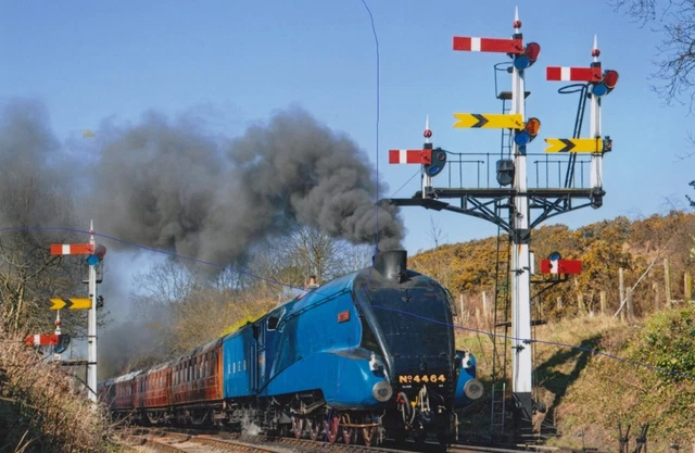 STEAM TRAIN PICTURE Lner Engine A4 Locomotive Photo 4464 Old Signals ...
