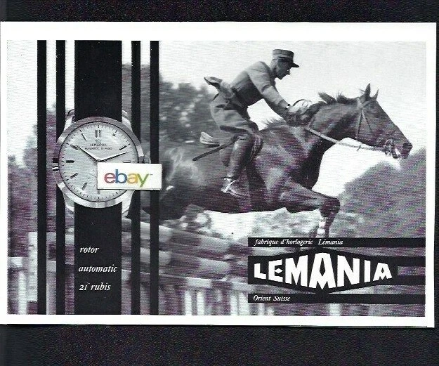 LEMANIA ORIENT SUISSE Rotor Automatic Watch 21 Rubis 1955 Swiss Ad EUR ...