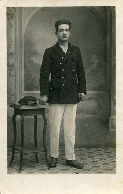 CARTE PHOTO EMPLOYÉ Son costume avec casquette et étoile col RATP ? A ...