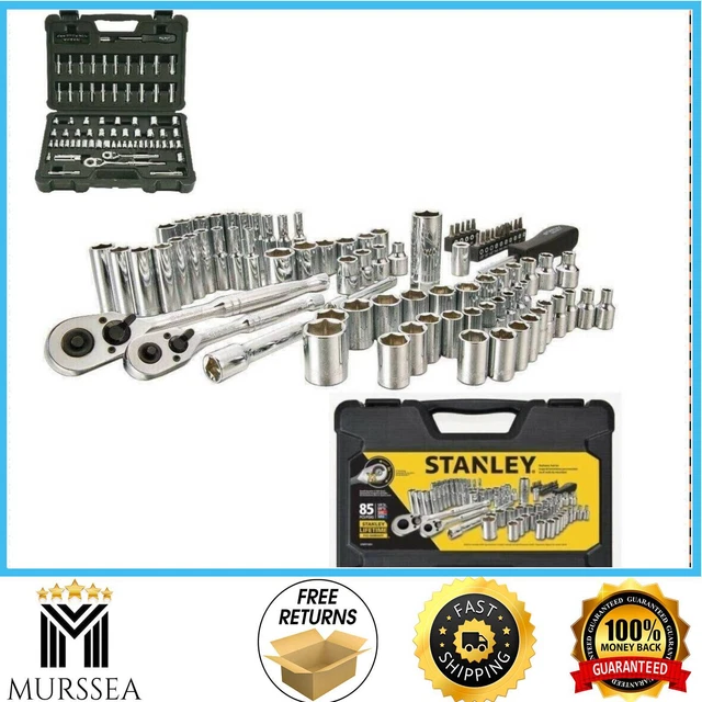 SAE METRIC MECHANICS Tool Set 85-Piece Ratchet & Socket Sets 1/4 in ...