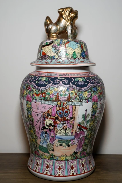 A LARGE CHINESE 20th Century Canton Style General Jar with Lid 44cm ...
