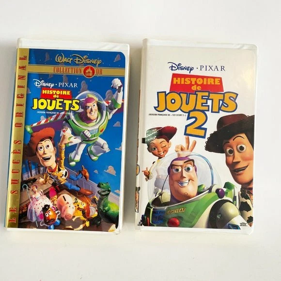 2 VINTAGE FRENCH VHS movies Disney Histoire de jouets 1 & 2 French Toys ...