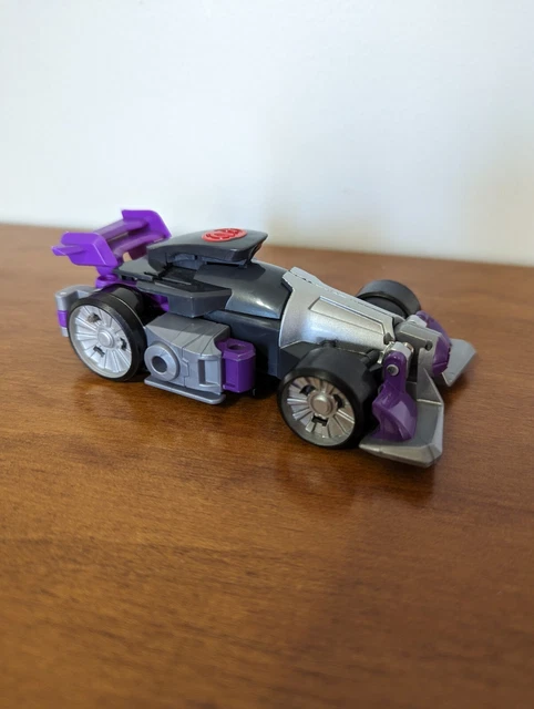 PLAYSKOOL HEROES TRANSFORMERS Rescue Bots MORBOT Race Car Grey Purple ...