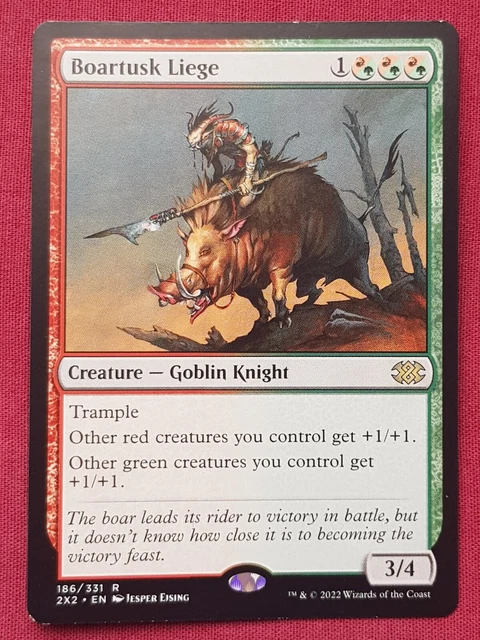 MAGIC THE GATHERING DOUBLE MASTERS 2022 BOARTUSK LIEGE green/red card ...