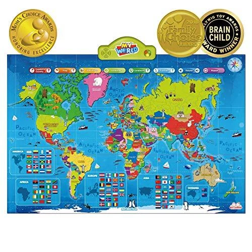 BEST LEARNING I-POSTER My World Interactive Map - Educational Talking ...