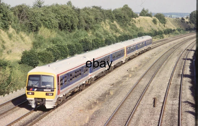 35MM RAILWAY SLIDE- DMU Class 166. 166209 & 165111 @ Didcot East Jcn £2 ...