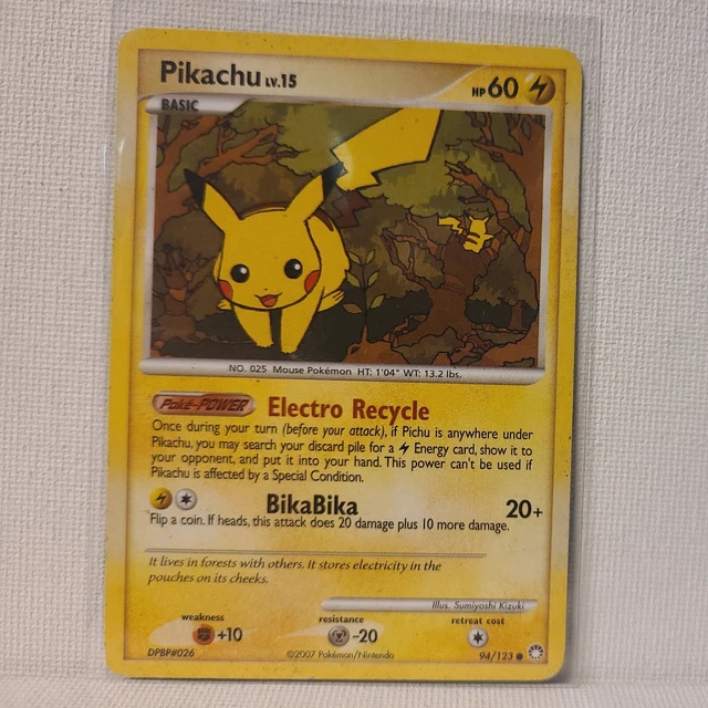 POKEMON PIKACHU 94/123 Diamond & Pearl Mysterious Treasure Non Holo ...