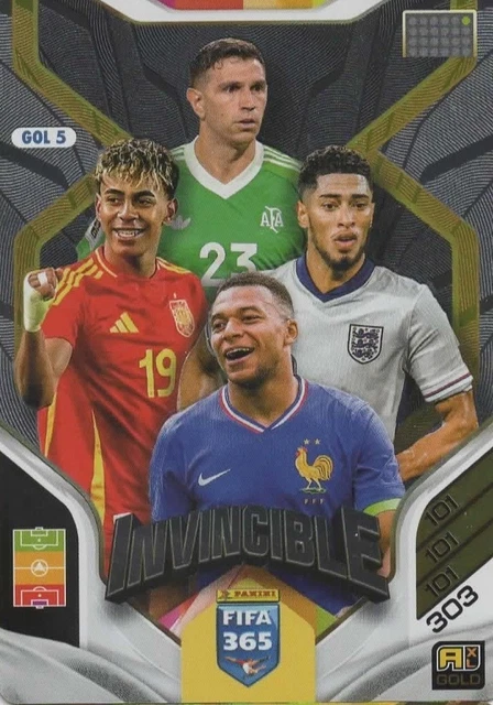 PANINI 365 2026 GOL5 Invincible Lamine Yamal Bellingham Mbappe EUR 10 ...