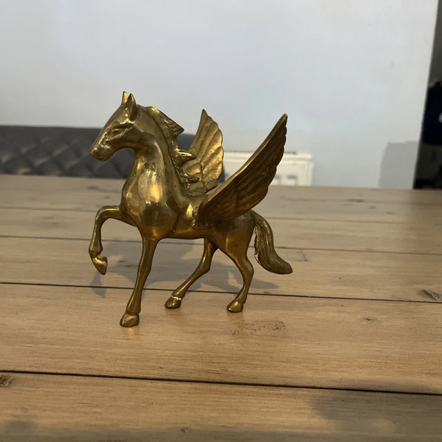 VINTAGE ANTIQUE BRASS Pegasus Statue Figure Winged Horse Used £19.99 ...