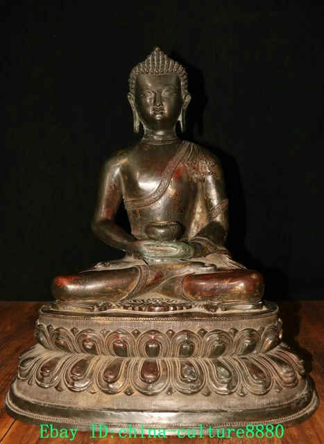 20 '' VIEUX Bouddha tibétain bronze doré Shakyamuni EUR 1.208,70 - PicClick FR