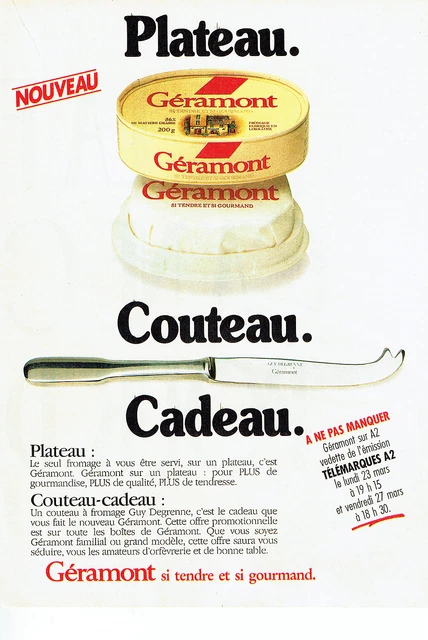 PUBLICITÉ ADVERTISING 018 1987 le fromage Géramont EUR 3,00 - PicClick FR