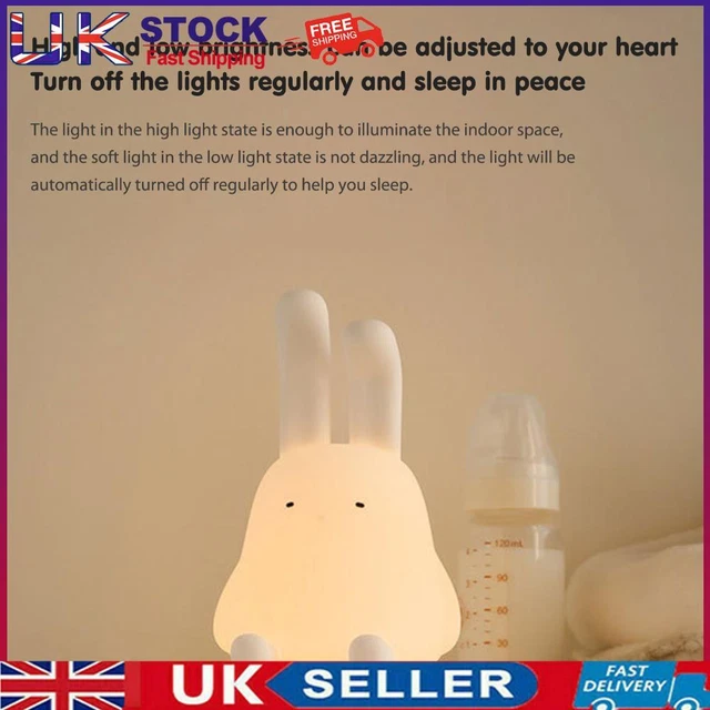 FOLDED EAR RABBIT Desk Lamp Gift for Kids Silicone Bedside Lamps Home ...