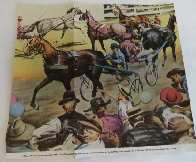 MAGAZINE CLIPPING HORSE Race Illustration Matt Clark 1941 Equestrian ...