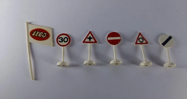 VINTAGE LEGO BUILDING and Road Signs 1960s plus Flag £6.50 - PicClick UK