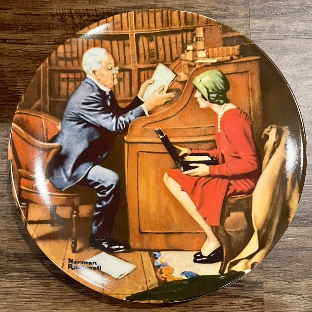 VINTAGE NORMAN ROCKWELL Heritage Series The Professor Plate Bradford ...