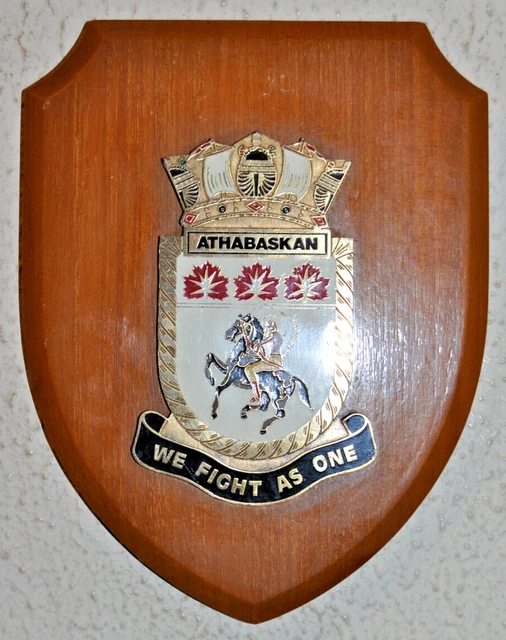 HMCS ATHABASKAN SHIELD plaque crest Royal Canadian Navy RCN naval RN ...