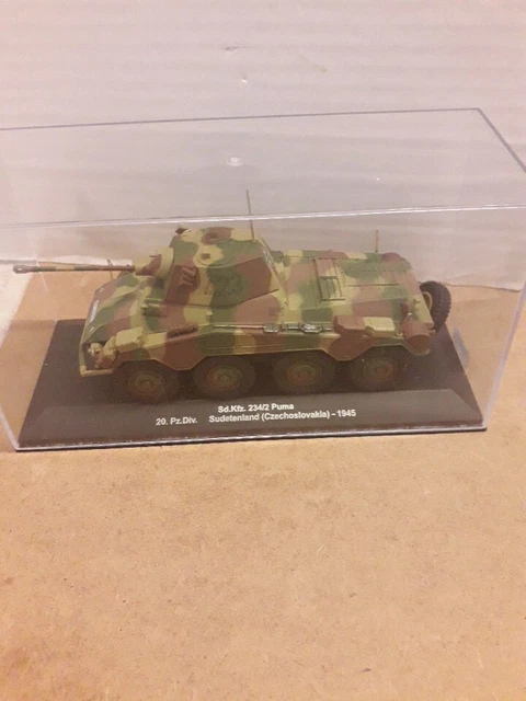 MINIATURE CHAR SD.KFZ.234/2 Puma 20 Pz Div Sudetenland 1945 EUR 15,00 ...