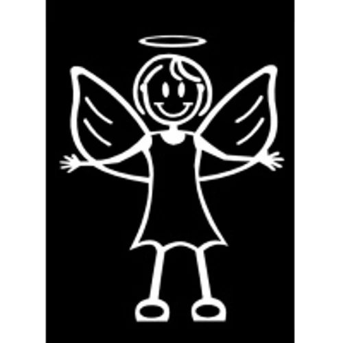 G10 GIRL ANGEL Wings - My Stick Figure Family Car Window Sticker Decal ...