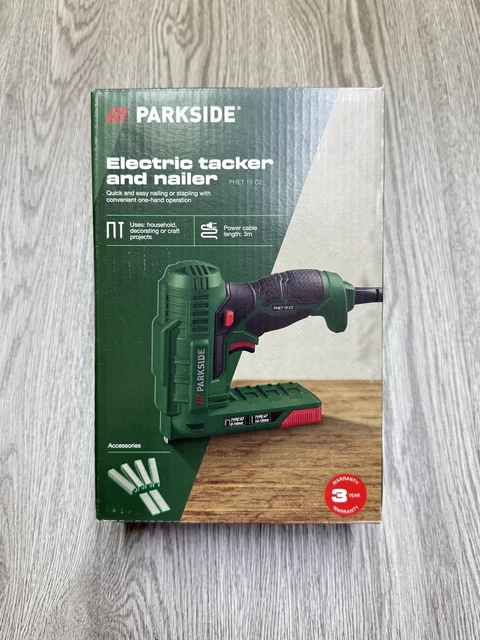 PARKSIDE ELECTRIC STAPLER Nailer Tacker With Replacement Staples And ...