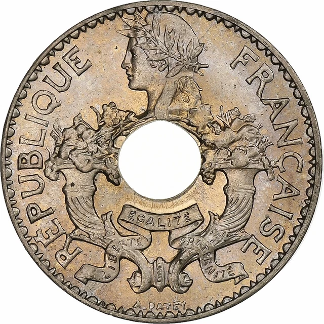 [#1260814] FRENCH INDO-CHINA, 5 Cents, 1930, Paris, Copper-nickel, MS ...