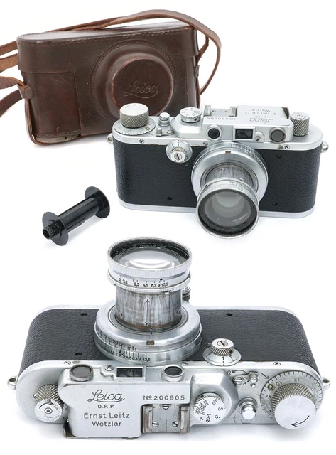 LEITZ LEICA III 3 #200905 comes with Summar 5cm f2, spool and leather ...