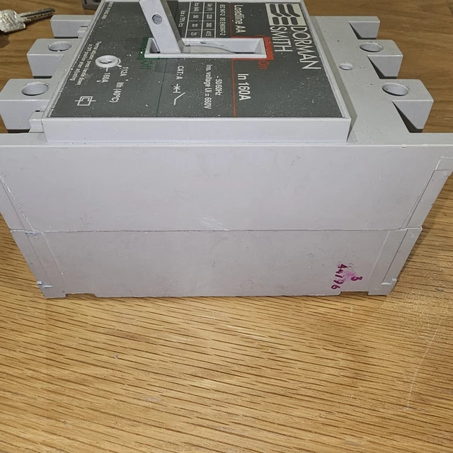 DORMAN SMITH LOADLINE MCCB 160 Amp 25kA Triple Pole 160A ~ Type AA ...