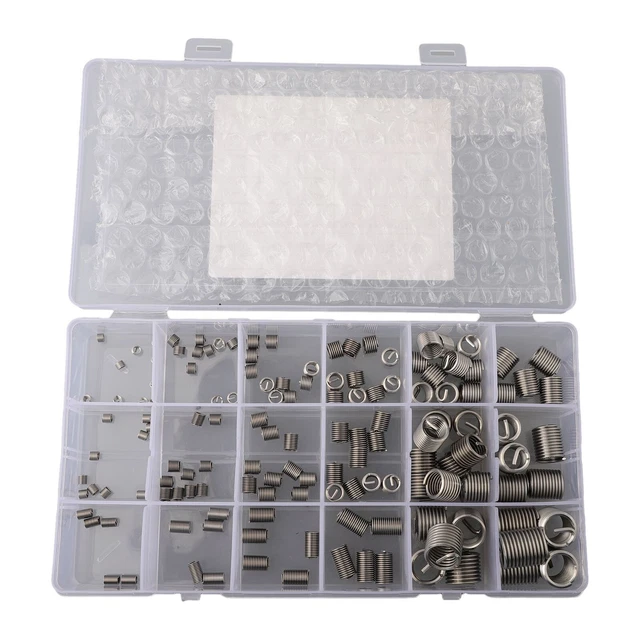140PCS STAINLESS STEEL Silver M3-Stripped Thread Helicoil Repair Insert Kit £15.11 - PicClick UK