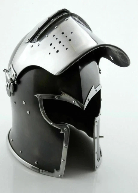 MEDIEVAL BARBUTE HELMET Roman Knight Armour 18 Gauge Steel Wearable ...