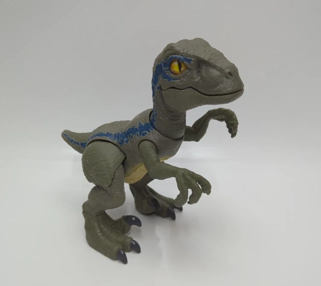 JURASSIC WORLD DINO Rivals Primal Pal Blue Velociraptor Dinosaur Figure ...
