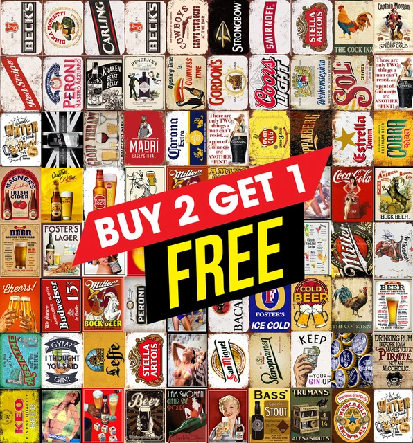 BEER ALCOHOL MAN Cave Metal Tin Sign Plaque Home Bar Shed Wall Art £3. ...