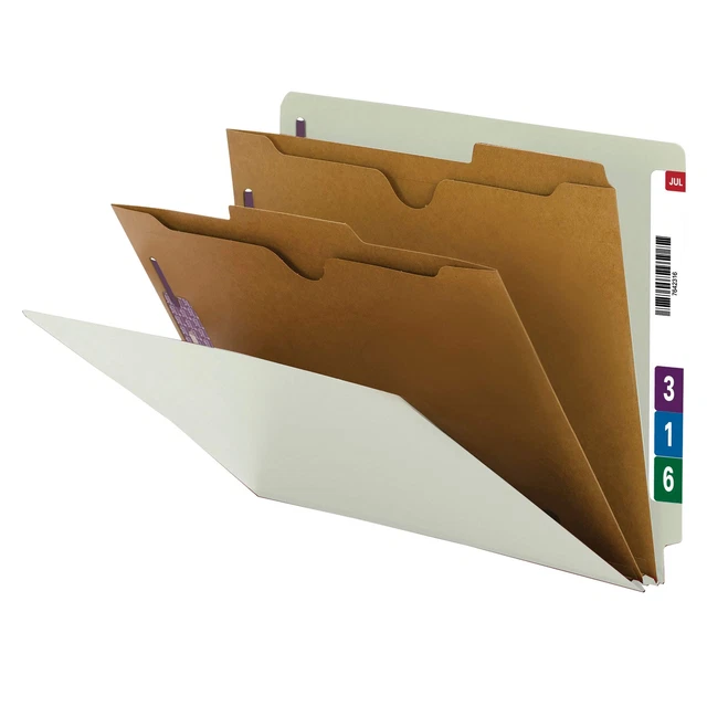 100% RECYCLED END Tab Classification File Folder with SafeSHIELD ...
