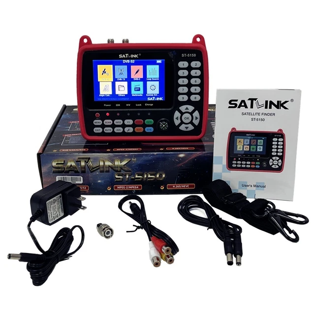 SATLINK ST-5150 SATELLITE Finder Meter DVB-S/S2/T/T2/C Combo MPEG-4 H ...