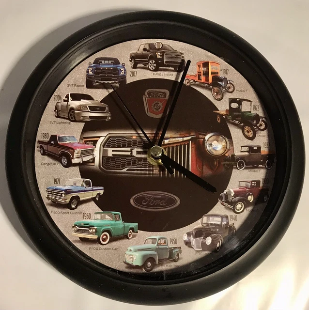HISTORY OF FORD Trucks Model T - F150 Hanging Wall Sound Clock, 8” VGUC ...