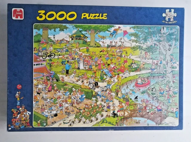 JAN VAN HAASTEREN Puzzle 3000 "Der Park"/Wimmelbild/Jumbo/Comedy EUR 15 ...
