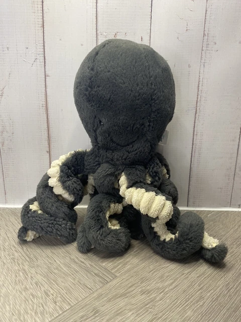 JELLYCAT SMALL INKY Octopus Soft Toy Plush Black Fluffy Beanie ...