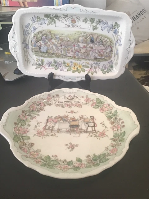 ROYAL DOULTON BRAMBLY Hedge THE PICNIC CAKE SANDWICH TRAY & CAKE PLATE ...