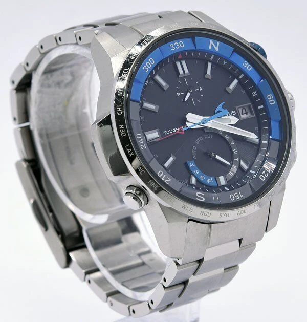 CASIO OCEANUS CACHALOT OCW-P1000-1AJF Solar Radio Black Blue Titanium Mens Watch $607.20 ...