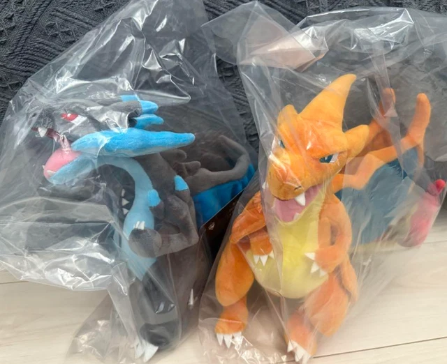 ICHIBAN KUJI POKEMON Mega Evolution Mega Charizard X Y Peluche 21cm Set ...