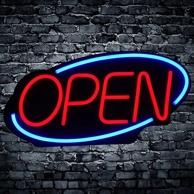 LED OPEN SIGN Bright Neon Light Large for Restaurant Bar Pub Shop Store ...