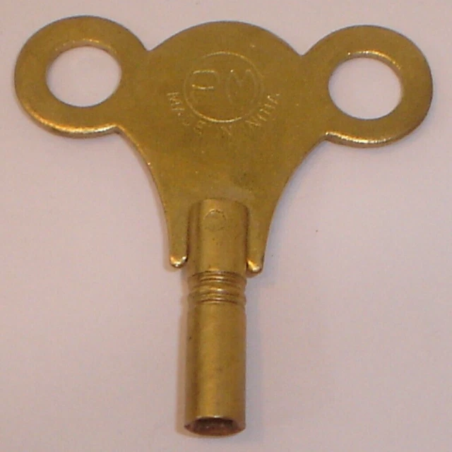 VINTAGE PM #6 Brass Clock Winding Key India for Antique Mantel / Wall ...