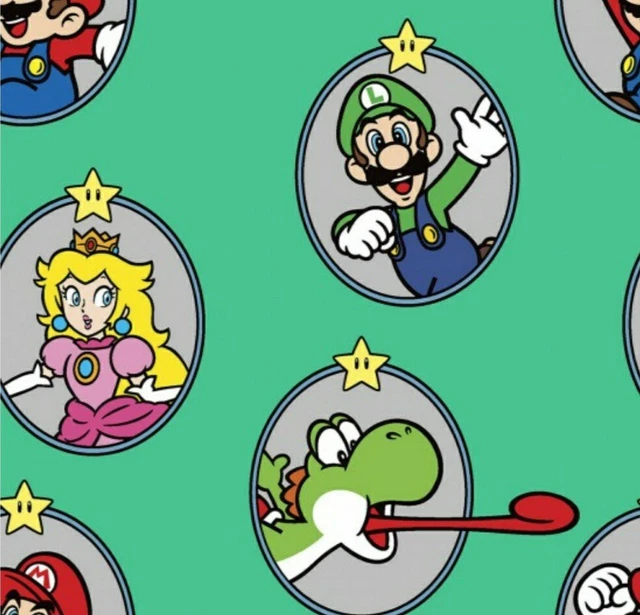 PERSONNAGES SUPER MARIO Luigi Spring Creatives 100 % coton quartier ...