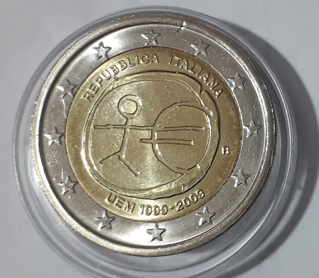 MONETA DA 2 Euro rara Italiana con omino stilizzato uem 1999-2009 EUR ...