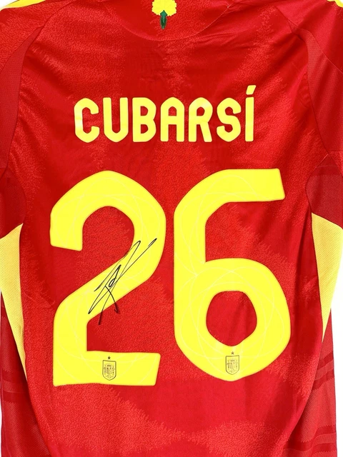 PAU CUBARSI SPAIN Euro 24 Soccer #26 Fcb Jersey M Hand Signed ...