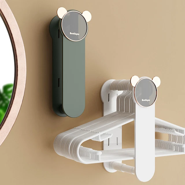 CLOTHES HANGER RACK Stretchable Keep Tidy Clothespin Collector Wall ...