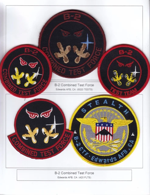 USAF PATCHES: B-2 COMBINED TEST FORCE (5) Edwards AFB, CA - VH £22.50 ...