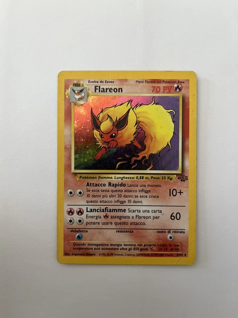 CARTE POKÉMON FLAREON 3/64 Set Jungle Pokémon HOLO ITALIANO EUR 25,00 ...