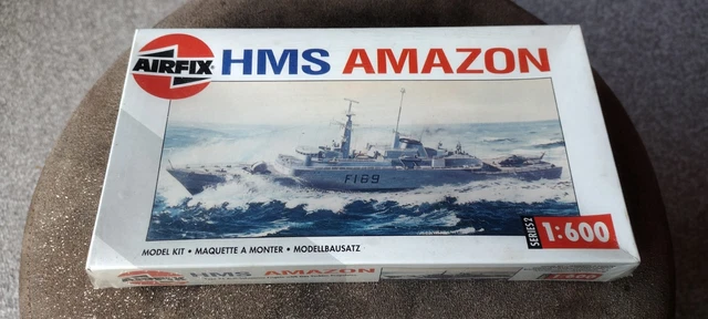 AIRFIX 1:600 Scale Model Kit #02204 Hms Amazon Factory Sealed Rare £38. ...